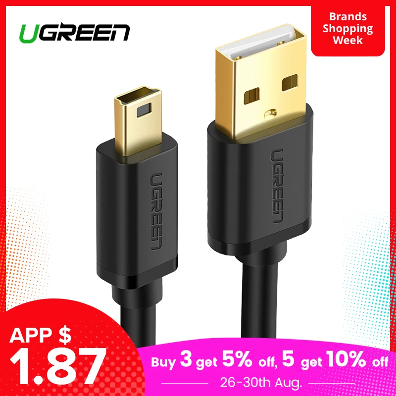 Ugreen Mini USB Cable Mini USB to USB Fast Data Charger Cable for MP3 ...