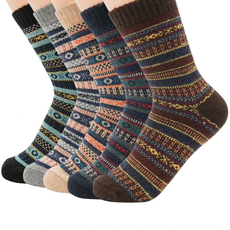 Men's Thick Wool Socks Casual Winter Thick Warm Socks High Quality Crew ...