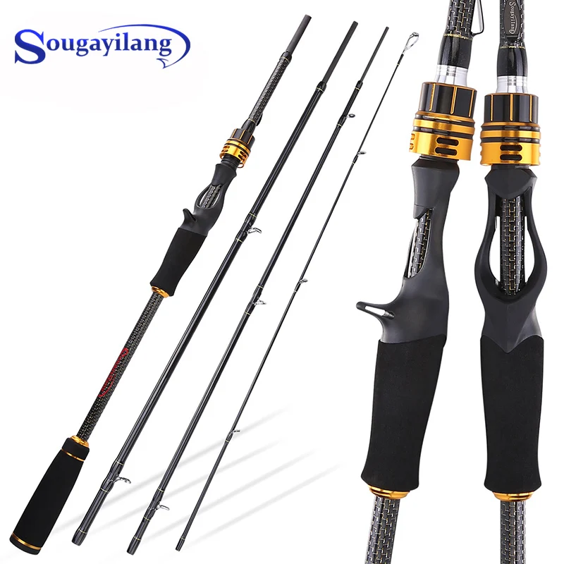 Sougayilang1.8m 2.1m 2.4m Ml/m/mh Carbon Fiber Fishing Rod 4 Sections ...