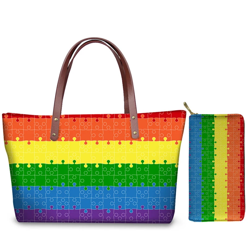 Rainbow Striped Handbag & Wallet Set (Various Designs) - Queerks™