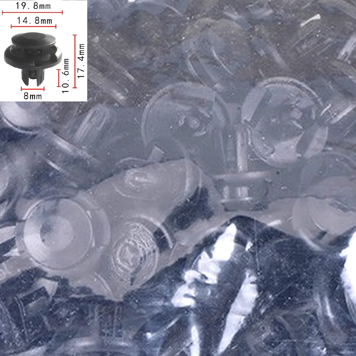 50X-100X-500X-FENDER-LINER-CLIPS-PUSH-RETAINER-8MM-HOLE-91512-SX0-003 ...