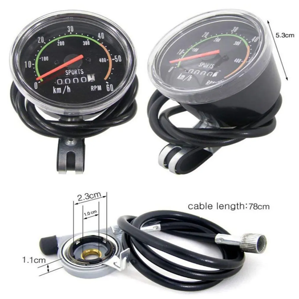New Mechanical Speedometer Universal Classical Bike Cycling Odometer ...