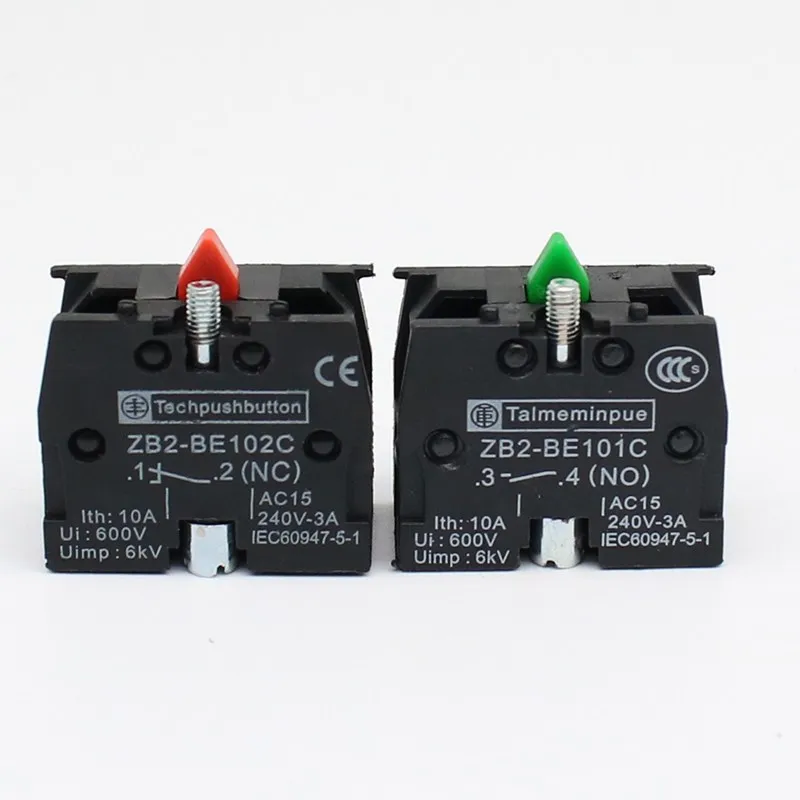 10pcs XB2 Contact Block Terminal ZB2-BE101C Normal Open NO ZB2-BE102C ...