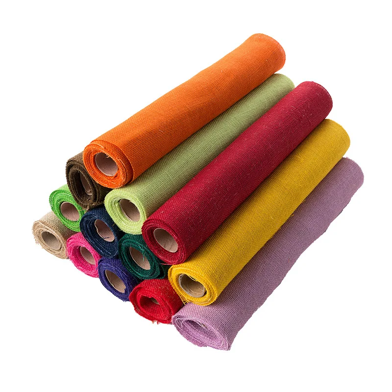 1 Roll Of 50cmx3meters Colorful Linen Roll Natural Burlap Tight-weave ...