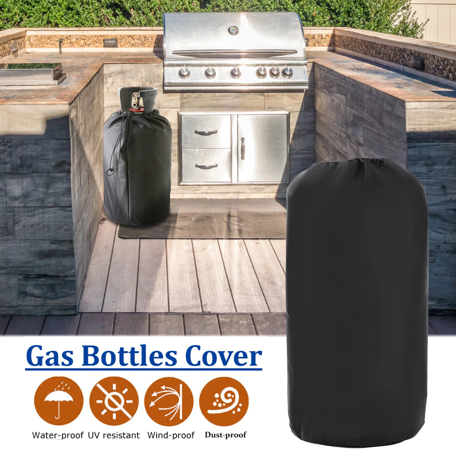 Propane Tank Cover With Drawstrings Fits 20lb Tank Cylinder Gas Bottle ...
