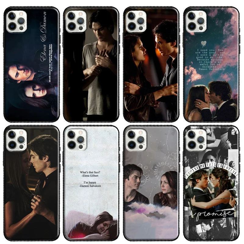 Damon Elena The Vampire Diaries Soft Case For iPhone 13 11 Pro Max 12 ...