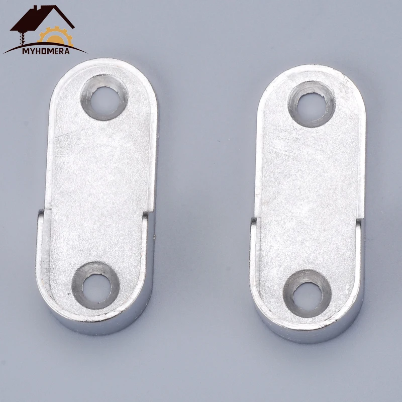 Myhomera 10Pcs 16mm Zinc Alloy Oval Wardrobe Rail Bracket Hanging Rod ...