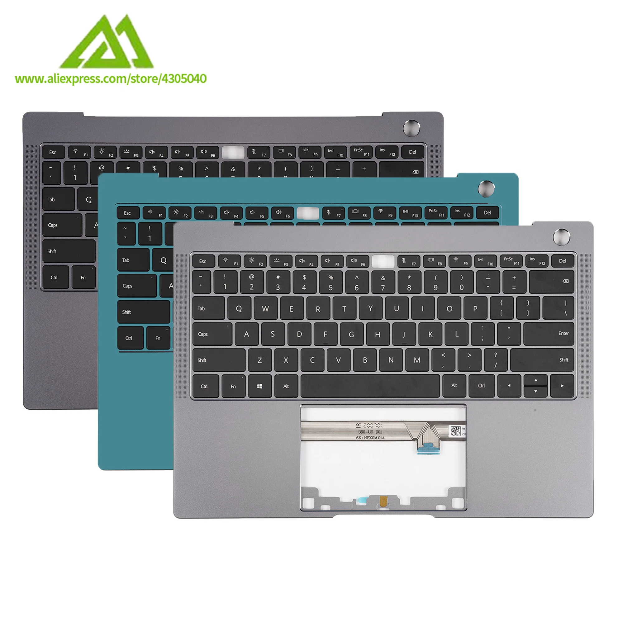 New-Original-Palmrest-With-Backlit-US-Keyboard-C-Cover-For-Huawei ...