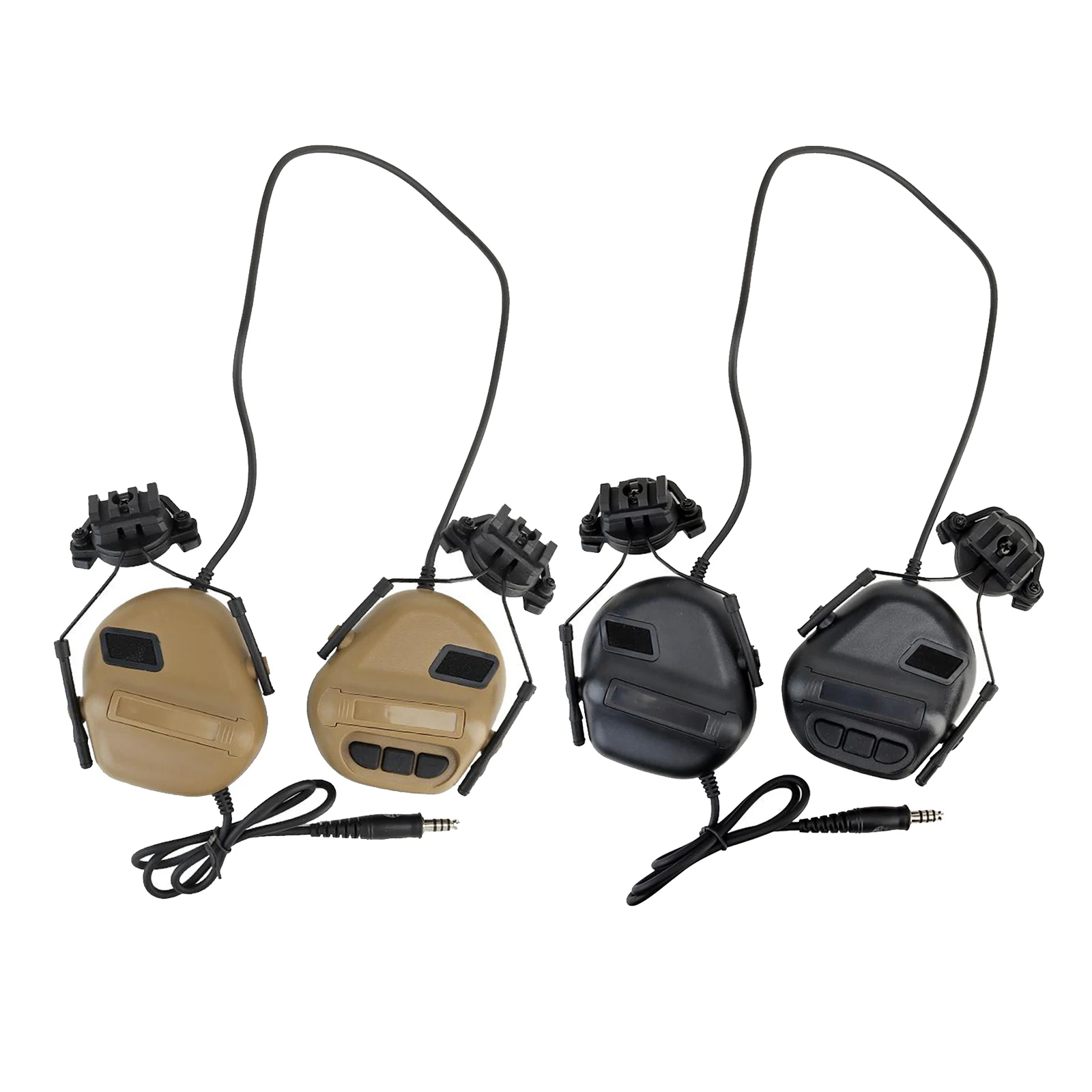 Tactical-Headsets-with-Fast-Helmet-Rail-Adapter-Military-Hunting ...