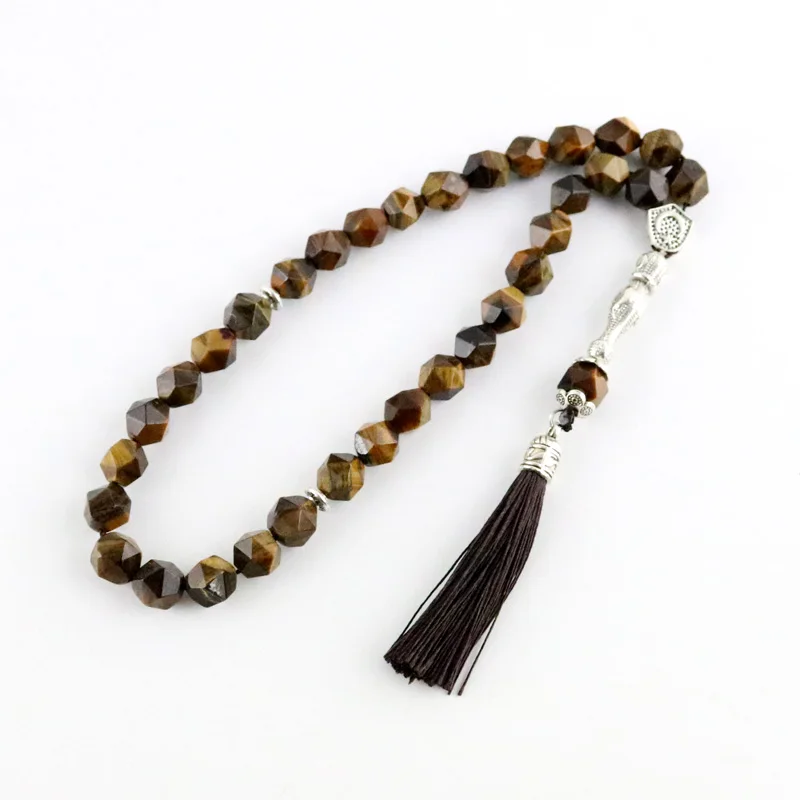 CHAPELET,8 mm 99 beads--Pendentif en pierre naturelle'oeil de tigre ...