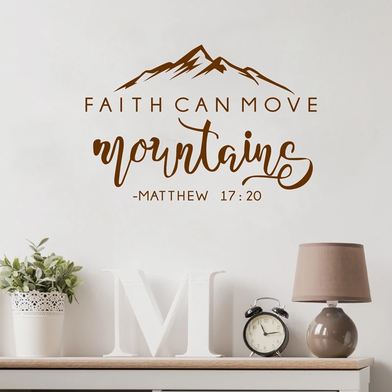 Faith Can Move Mountains Bible Verse Quote Decals Matthew 17:20 Vinyl ...