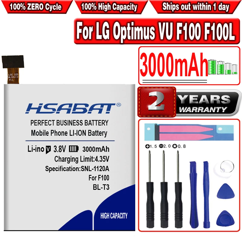 HSABAT BL T3 3000mAh Bateria para LG Optimus VU F100 F100L F100S F100K ...