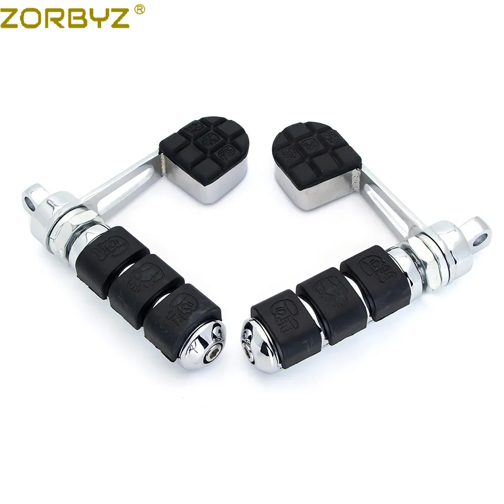 ZORBYZ-Motorcycle-Chrome-Skull-Footrest-Foot-Rest-Stirrup-Heel-Rest ...