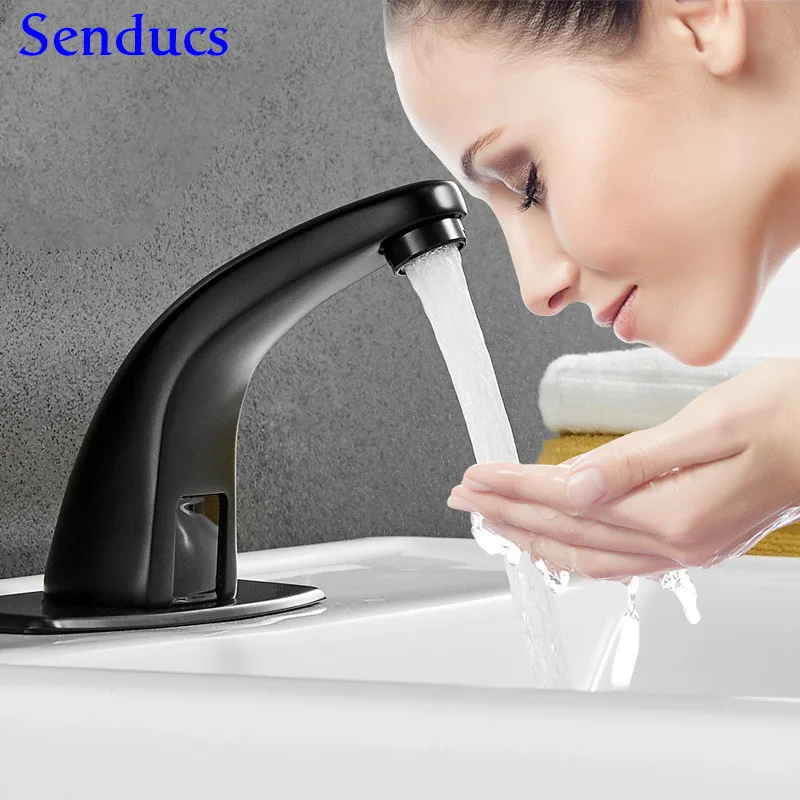 Black Sensor Faucet Senducs Polished Chrome Sensor Bathroom Faucet ...