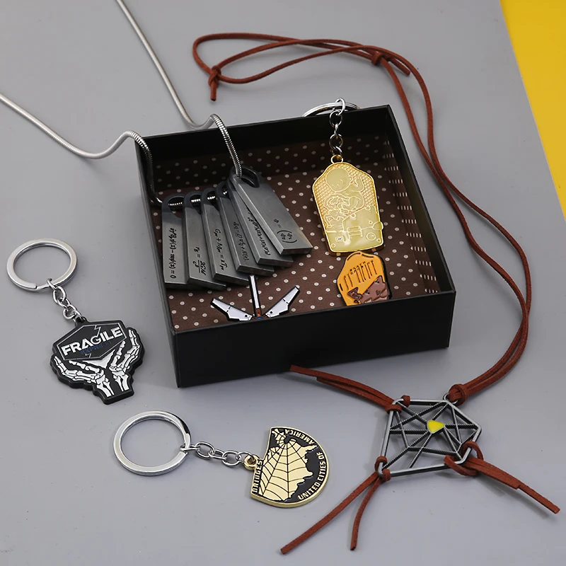 เกม Death Stranding โลหะเปราะบางแผนที่โลโก้พวงกุญแจ Pins ชุดกุญแจผู้ถือ ...