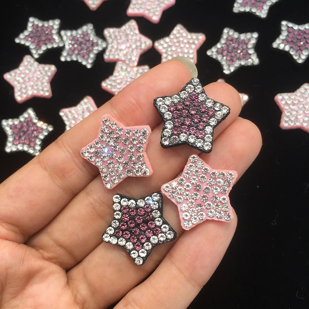 20pcs-Pink-Cute-Star-Patch-Rhinestone-Applique-Sew-on-Patch-for ...