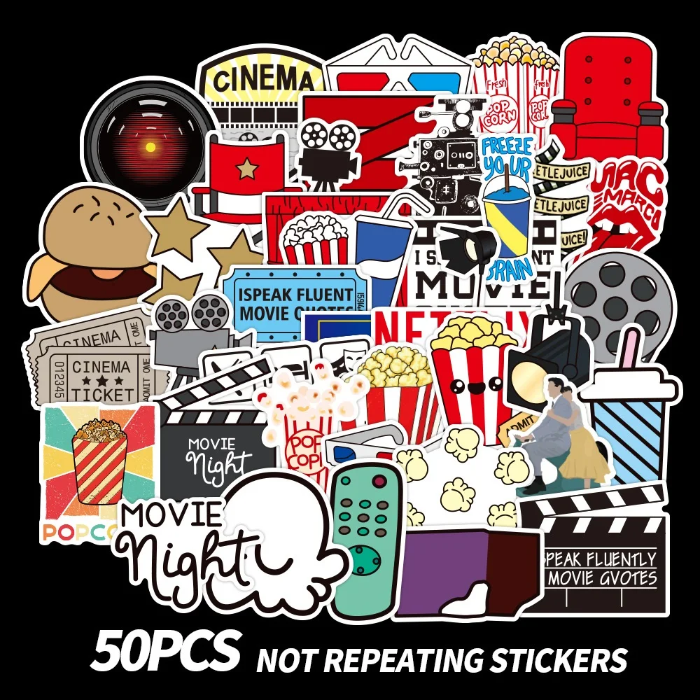 50pcs New Cafe Movie Party Graffiti Stickers Suitcase Guitar Waterproof ...