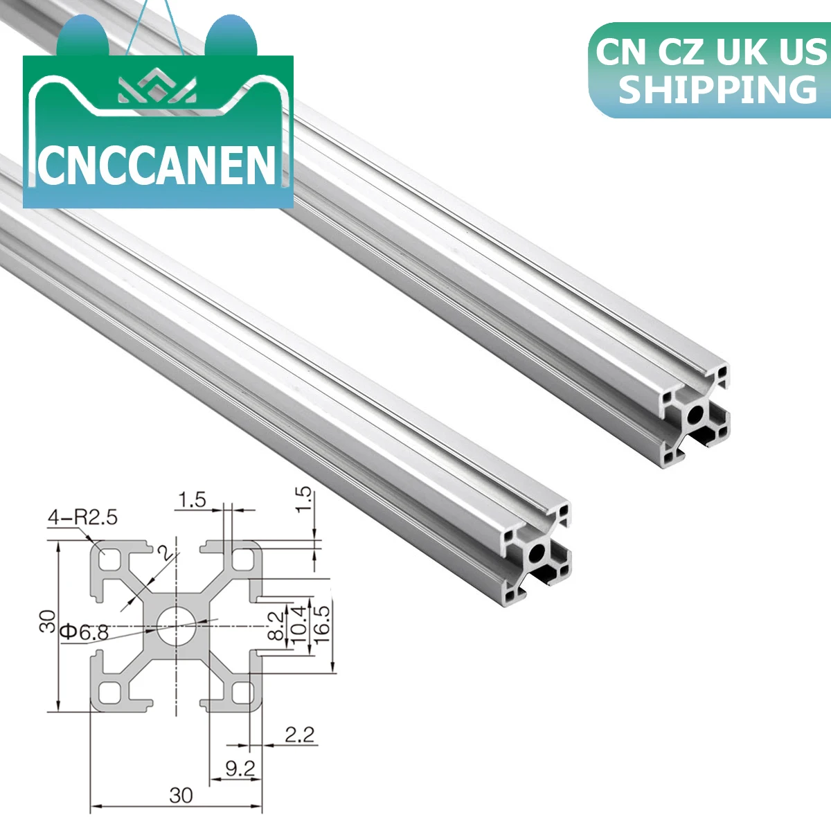 2PCS 3030 T Slot Aluminum Extrusion Profile Frame European Standard ...