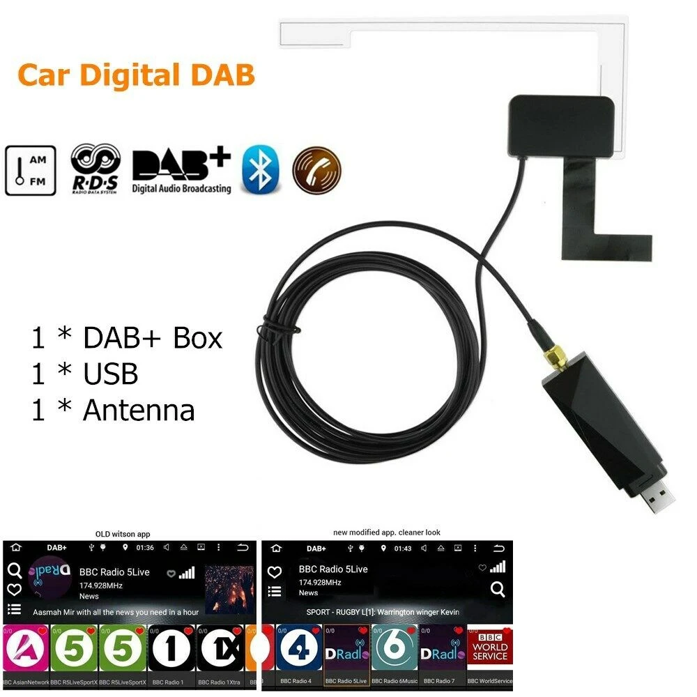 Dab Radio Receiver In Car Antenna Digital DAB+ Adapter Tuner Box Audio ...