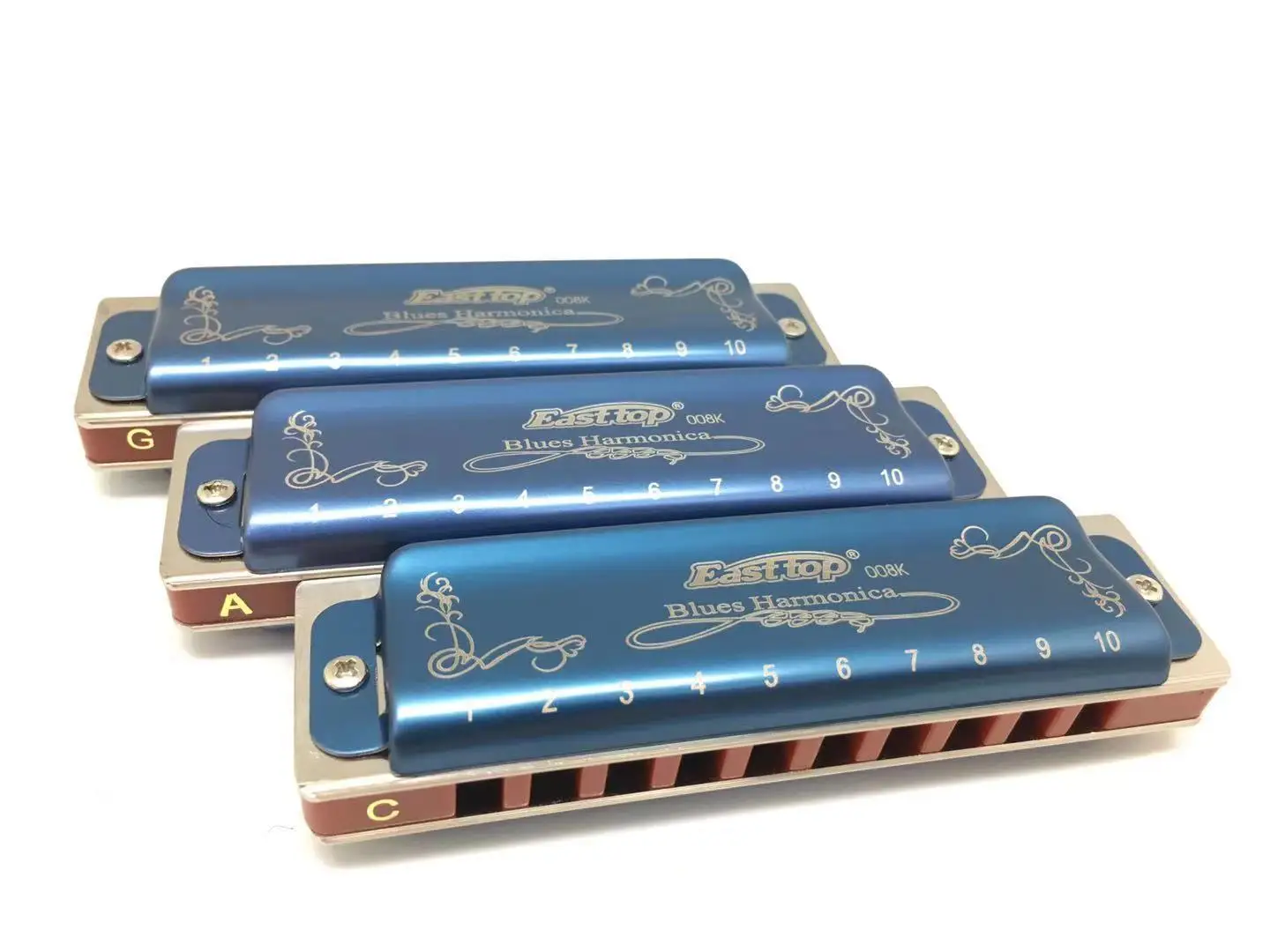 Easttop T008K blues harmonica with 3keys,set music blues harp for ...