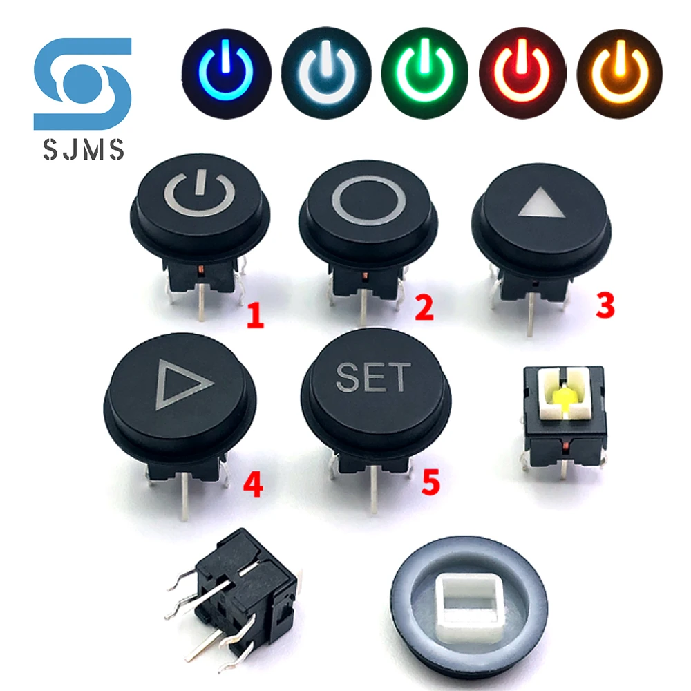 8*8*10.5mm Dip-6p 8x8 With Light Led Tactile Micro Push Button ...