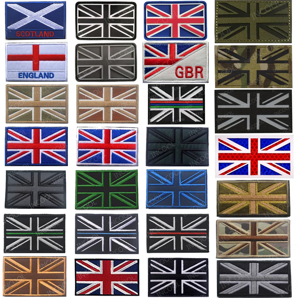 Infrared Reflective IR United Kingdom Flag Embroidery Patch Green Great ...