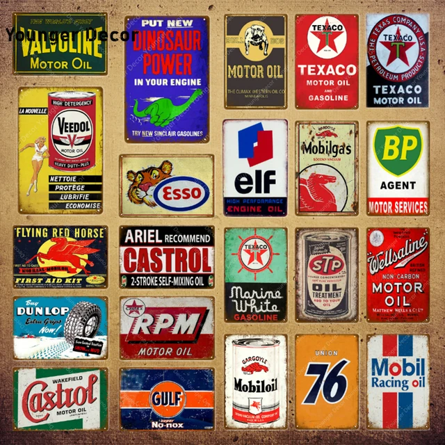 Vintage Metal Gas Station Signs