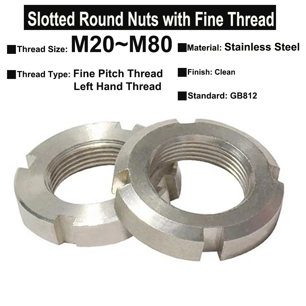 1Piece 8Pcs M20 M27 M30 M33 M35 M39 M40 M48 ~ M80 SUS304 스테인레스 스틸 슬롯 형 ...