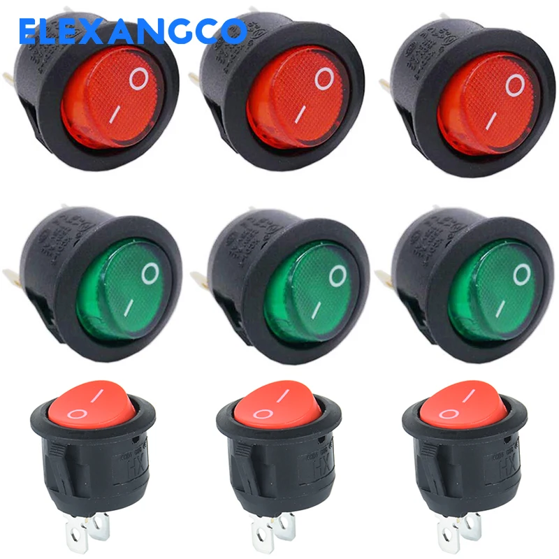 Switch Toggle | Power Switch - 5pcs Snap-in Red Green Light Round Boat ...