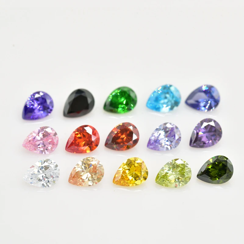 15pcs-1pcs-of-each-colour-3x5mm-10x12mm-Loose-Pear-Shape-Cubic-Zirconia ...