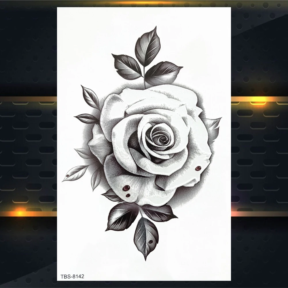 Black Rose Chest Tattoos