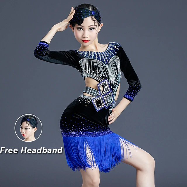Blue Latin Dance Dresses