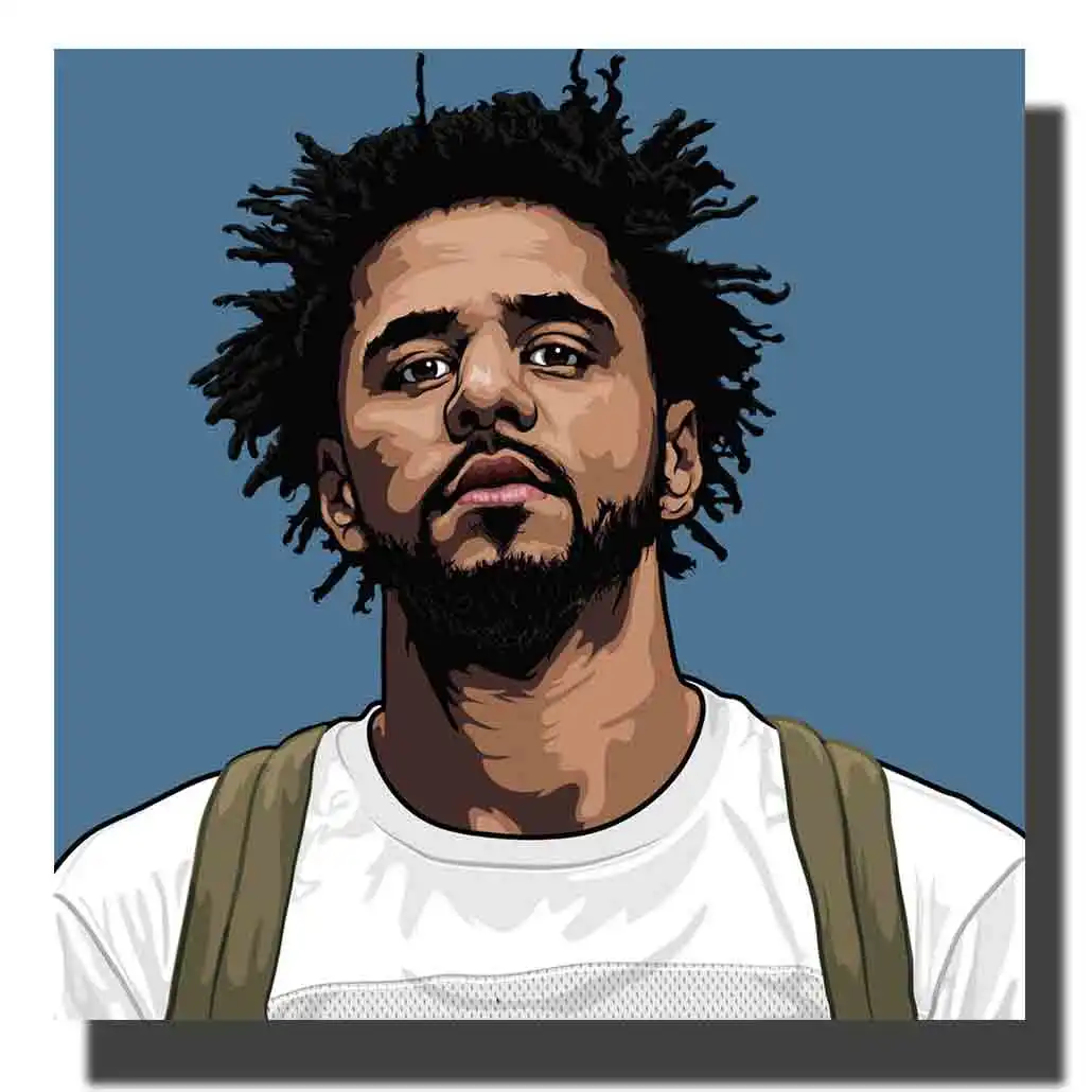 M752 J Cole Rap Raper Hip Hop Music Star Singer Silk Poster Canvas ...