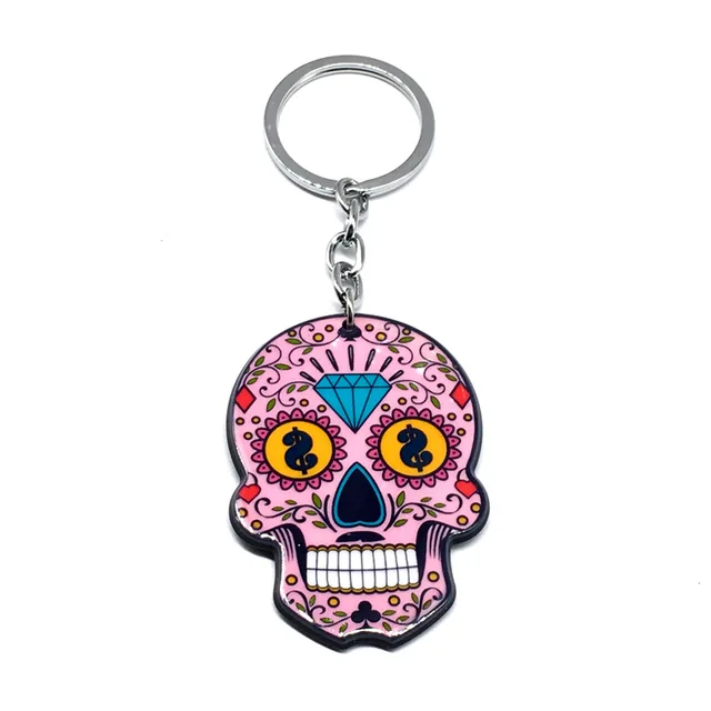 Skull Keychain Calavera Sugary-sweet Whimsical Keyring Celebrate ...