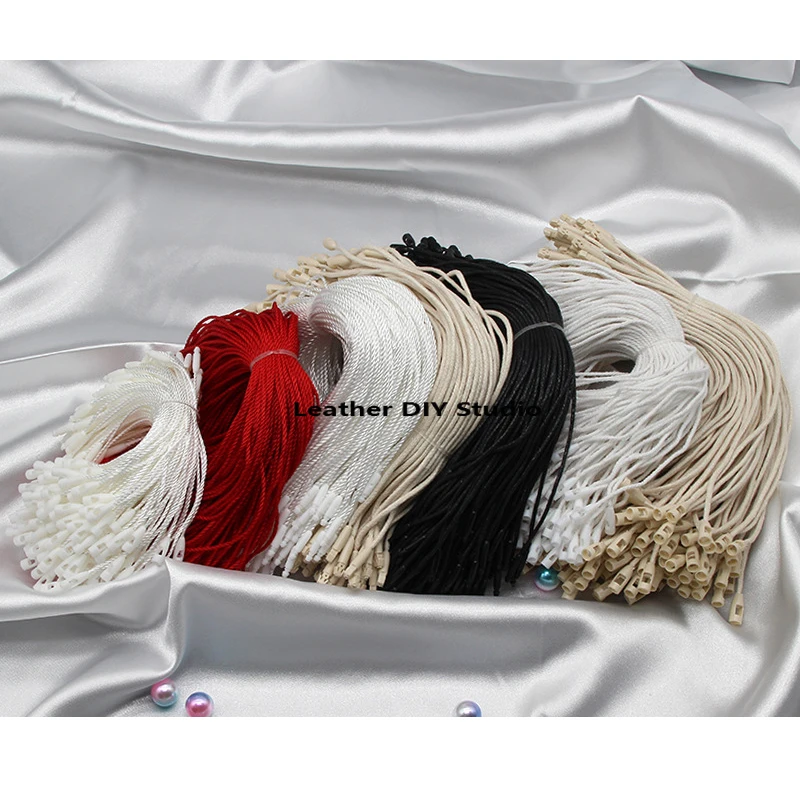 300PC-lot-Plastic-Tag-Label-White-Beige-Black-Hang-Tag-Polyester-Rope ...