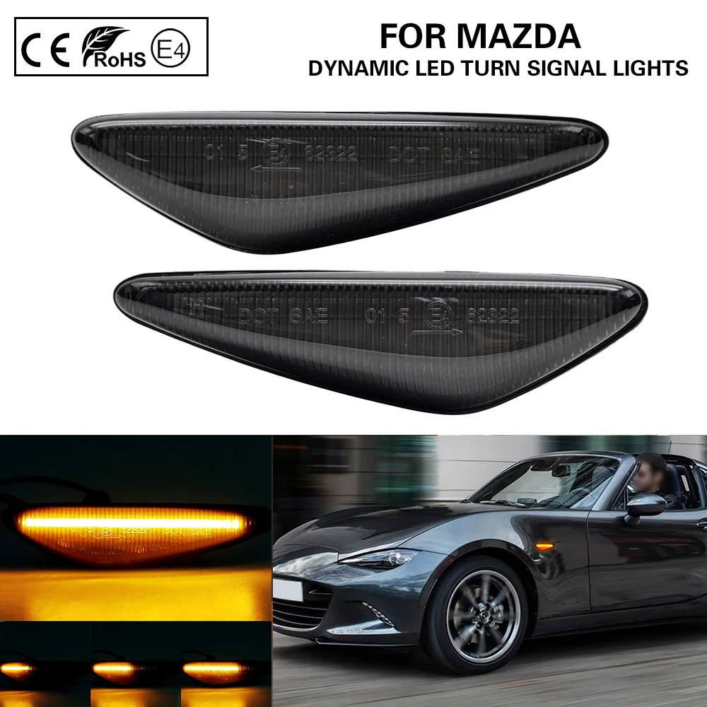 2Pcs Dynamic LED Side Marker Turn Signal Lamp Light For Mazda MX 5 ...