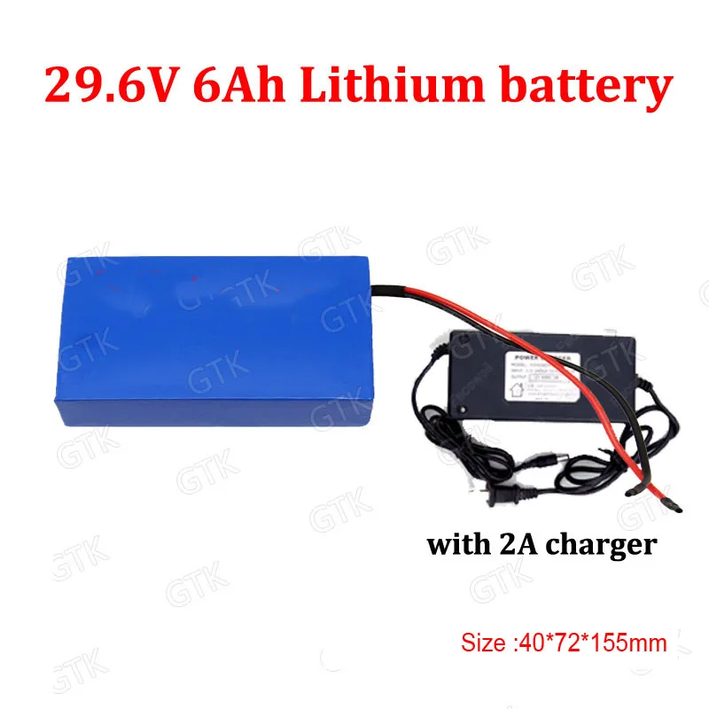 Gtk 29.6v 6ah Lithium 29v 6ah Li-ion Battery Pack Bms 8s 18650 Cell For ...