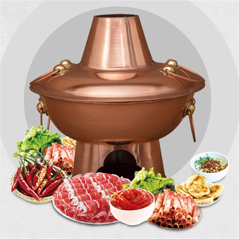 Old Beijing stove Instant boiled mutton charcoal manual copper pot hot ...
