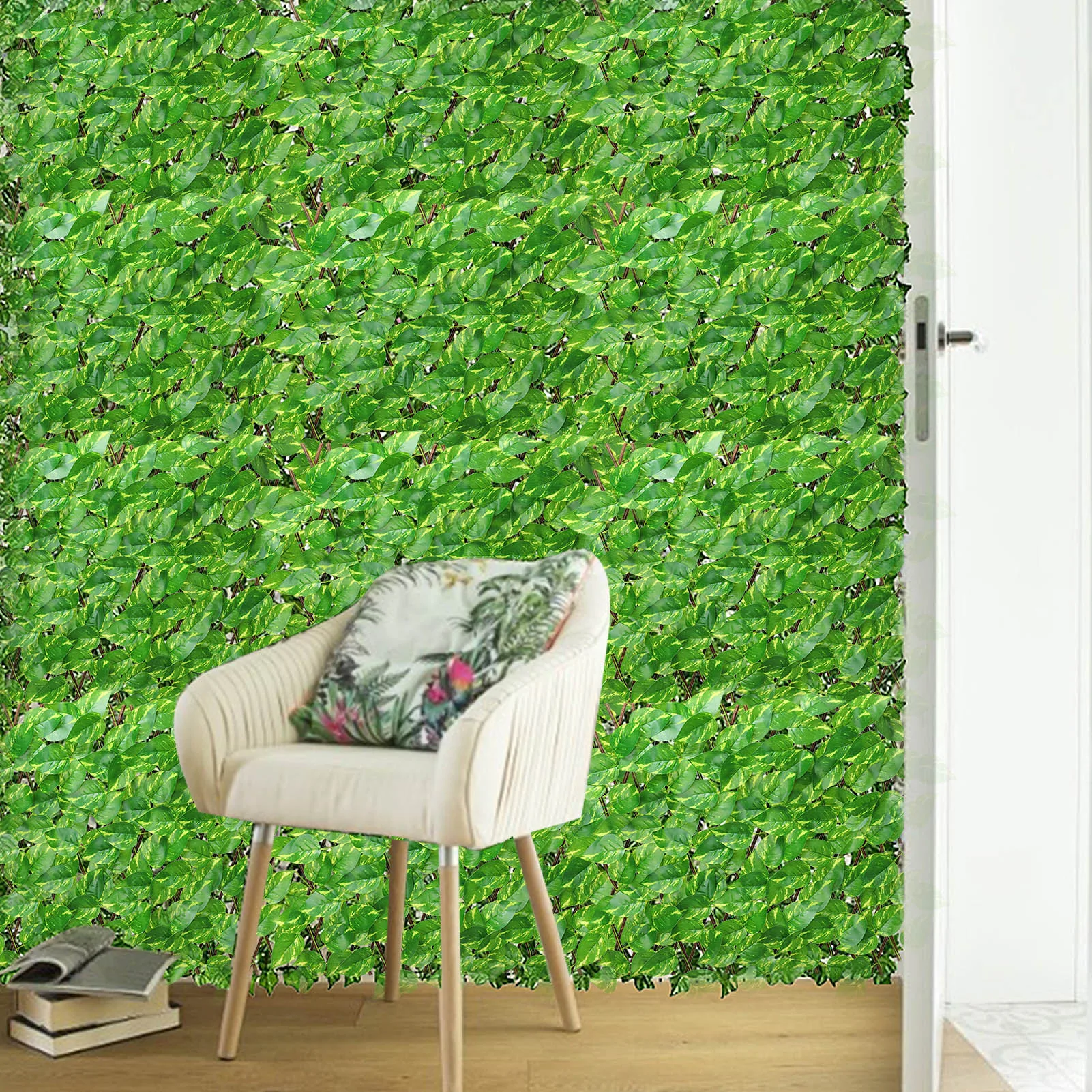 Treillis,Clôture rétractable en rouleau de feuilles artificielles 40 ...