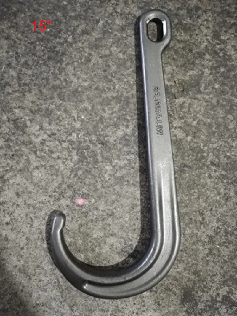 15" 5400lbs J-hook Safety Point Ring Eye Hook Wide Mouth Long Hook ...