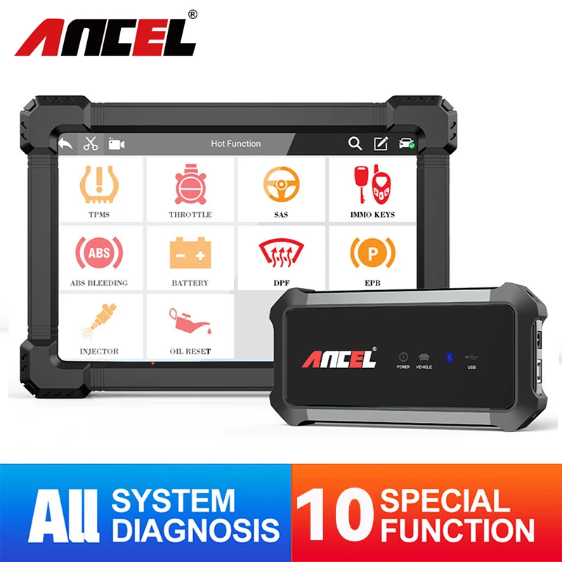 Ancel X7 Obd2 Scanner Professional Tpms Dpf Epb Oil Reset Sas Full ...