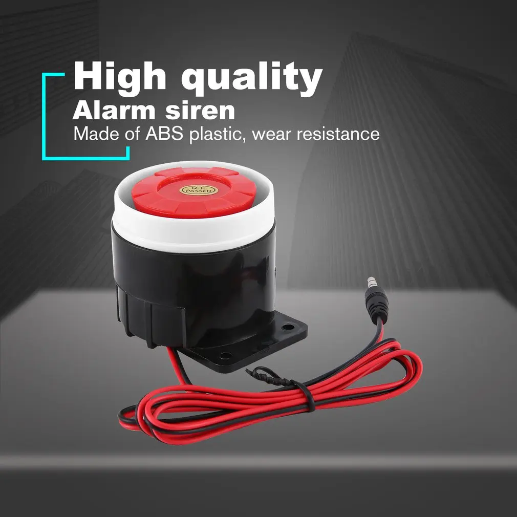 Ear Piercing Indoor Siren Wired Mini Horn Alarm 120dB DC 12V Home ...