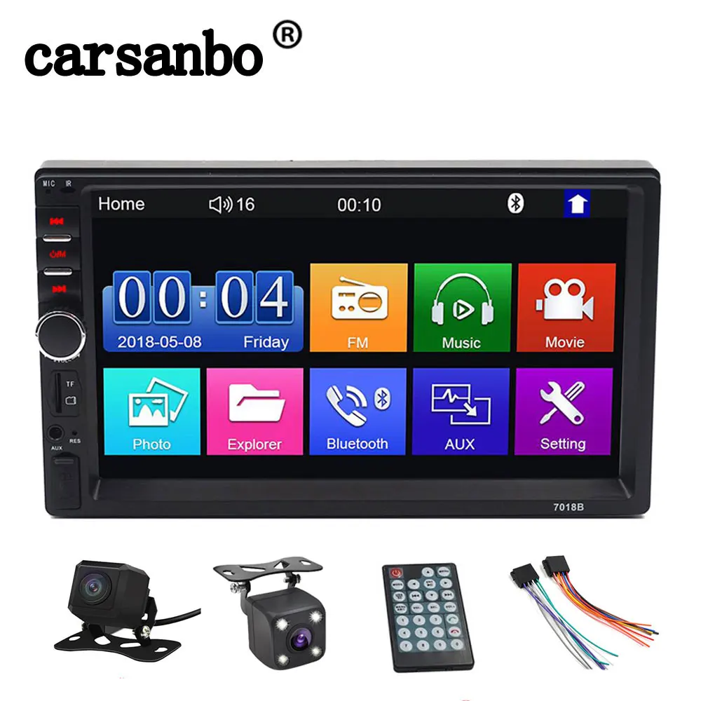 7018b rádio do carro 2 din 7 Polegada, estéreo usb espelhamento link android e ios telefone mp4 ...