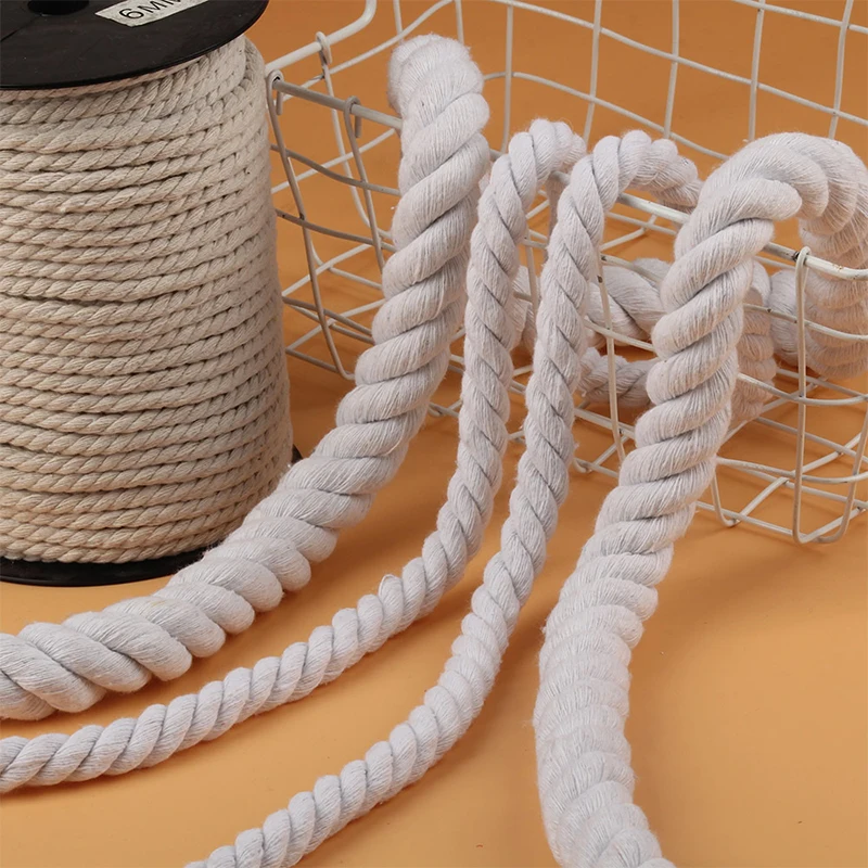 2meter Beige 100% Cotton Three twisted Rope String Cord Twine Sash ...