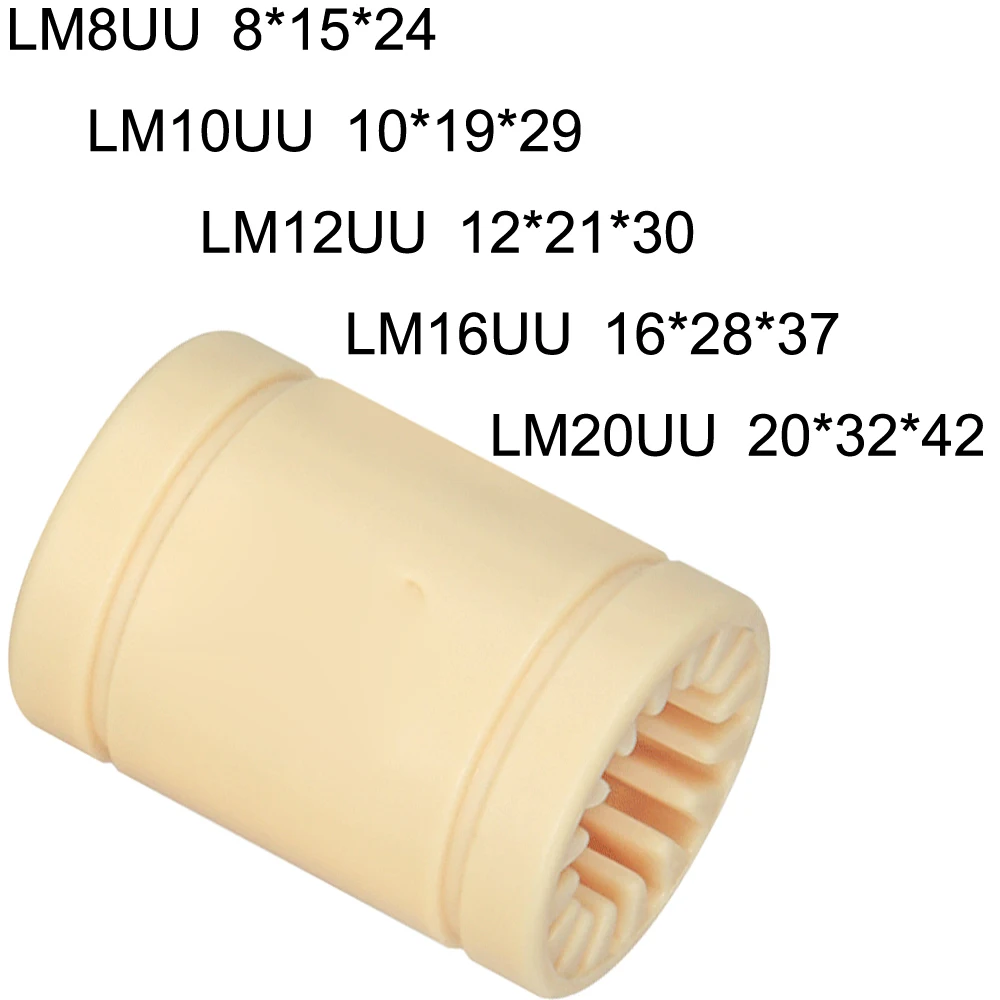 1PC Engineer Plastic Solid Polymer Linear Motion Sliding Bearing LM8UU ...