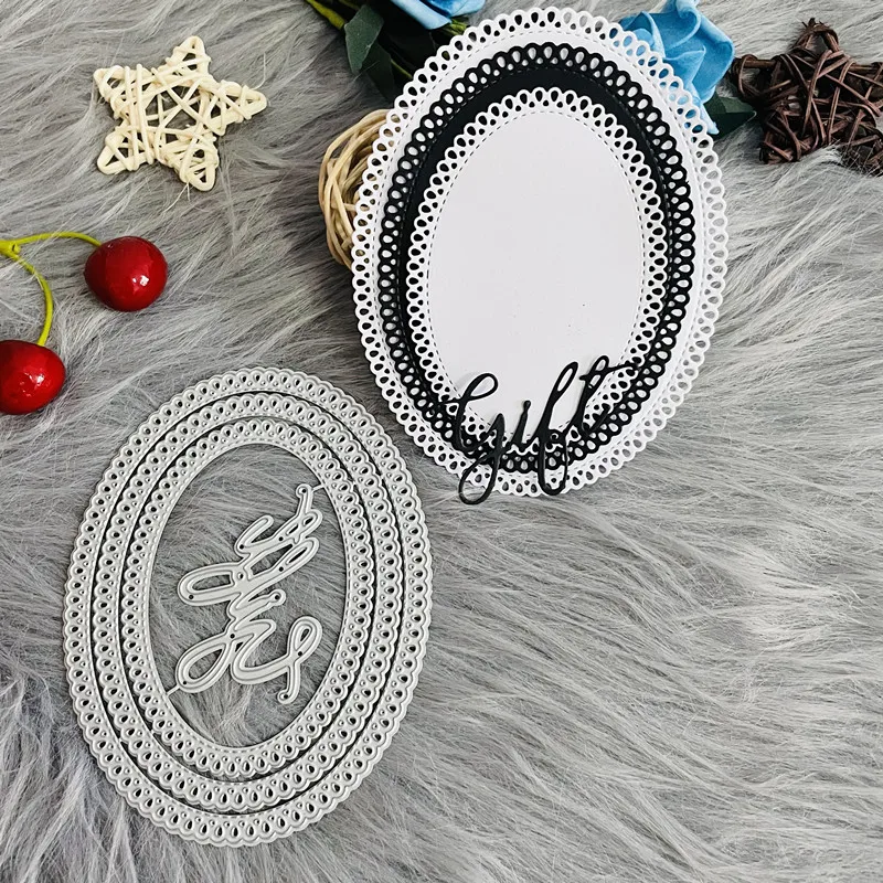 Metal Dies Scrapbooking Frames | Oval Scrapbooking Dies Holes - Frame ...