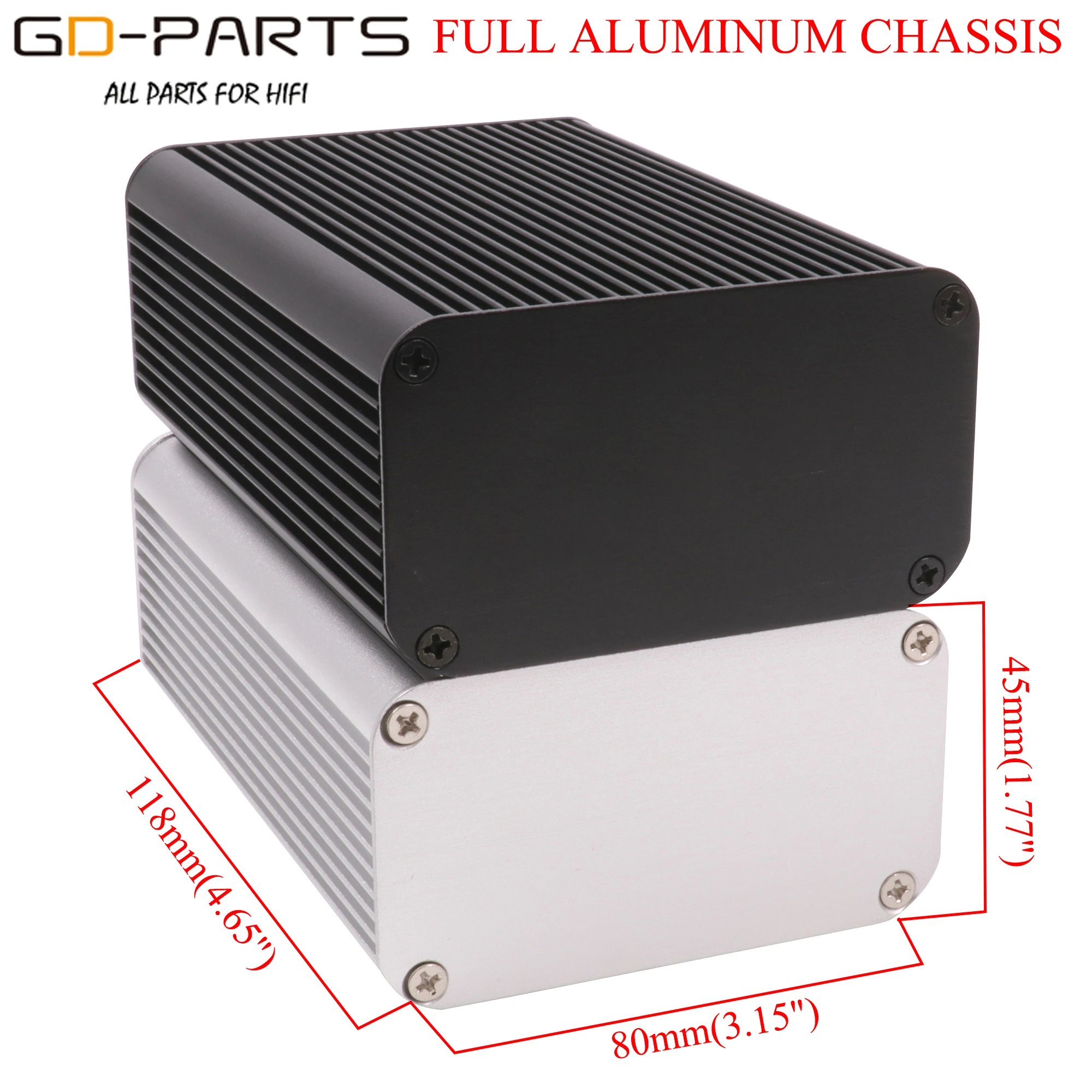 118x80x45mm Full Aluminum Enclosure Case Amplifier Chassis Hifi Audio ...