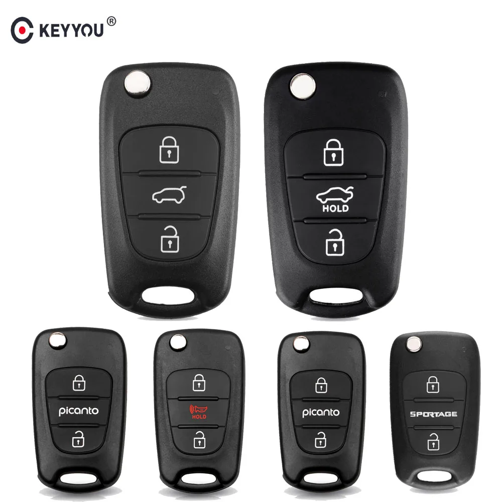 KEYYOU-10pcs-Flip-Remote-Car-Key-Shell-Replacement-Blanks-For-Kia-K2-K3 ...
