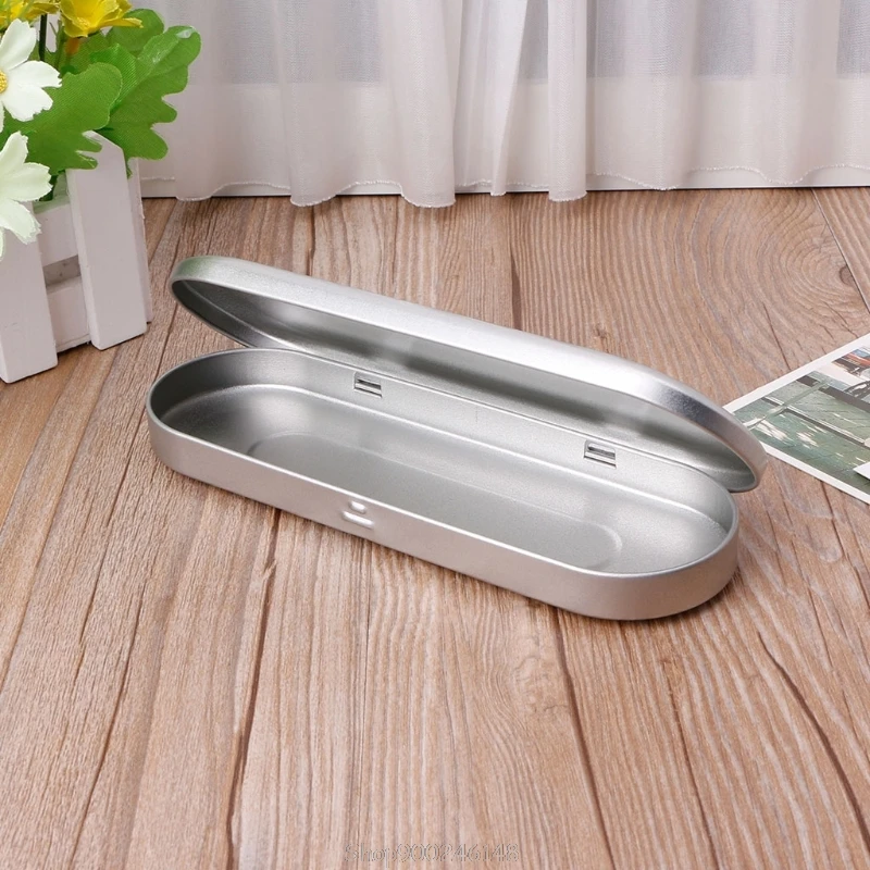 Silver-Tin-Pencil-Pen-Case-Storage-Box-Stationery-School-Office-Use-S08 ...