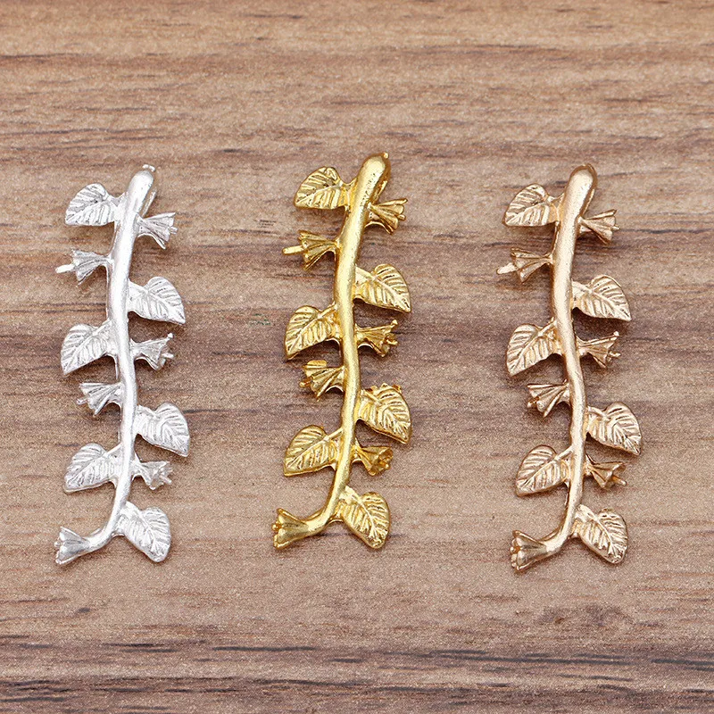 50pcs 13.5x40.5mm Metal Alloy Branch Accessories Gold /Silver Color DIY ...